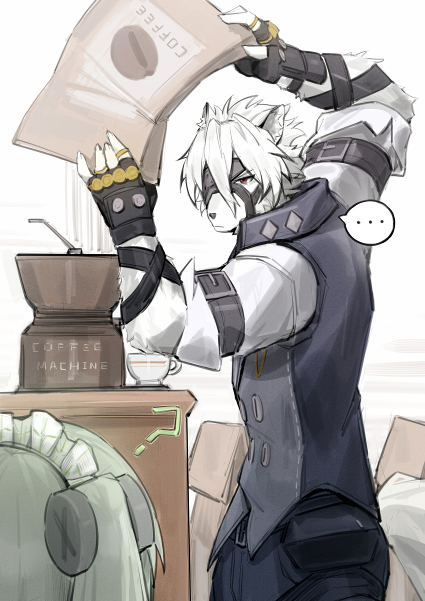 Safebooru - 1boy 1girl ? absurdres black gloves closed mouth corin ...