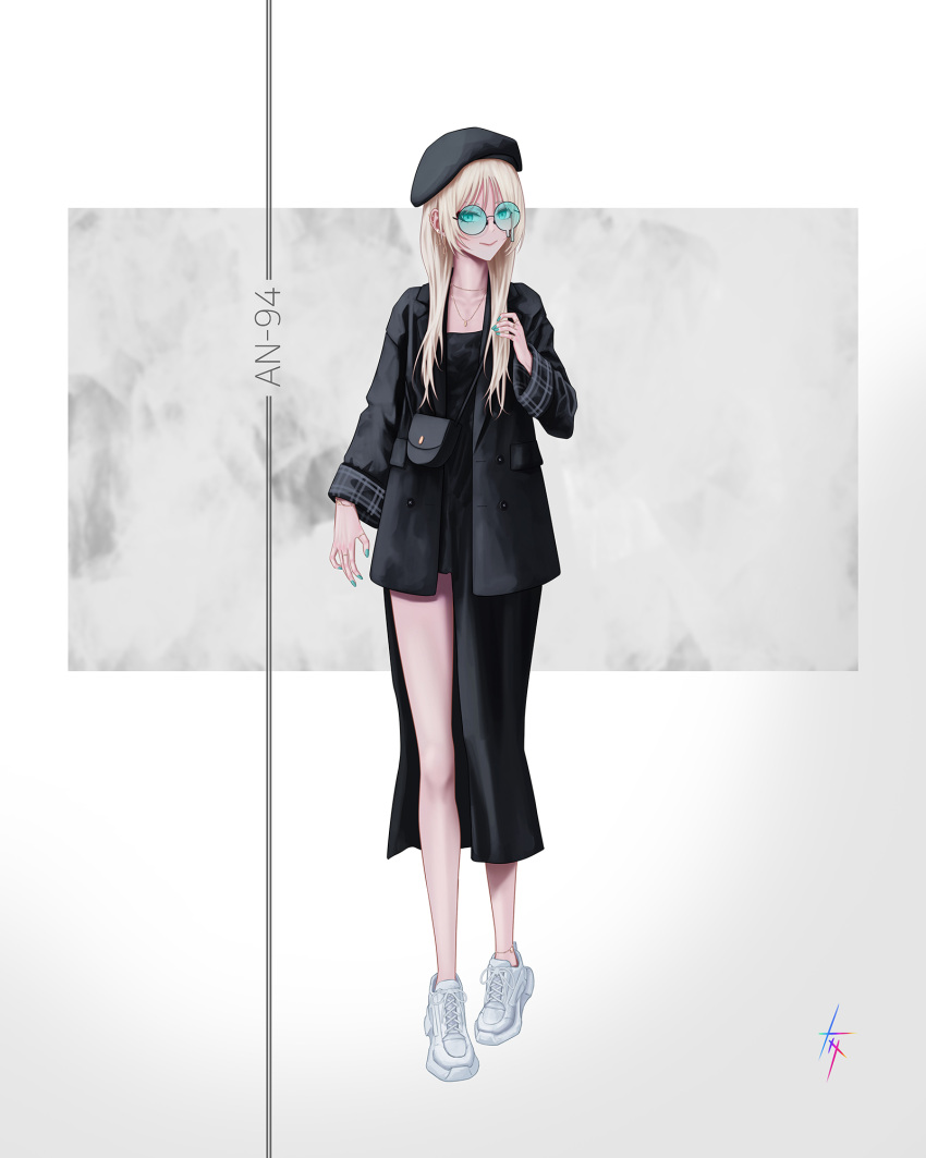 Safebooru - 1girl :> alternate costume an-94 (girls' frontline) aqua-tinted eyewear aqua eyes ...