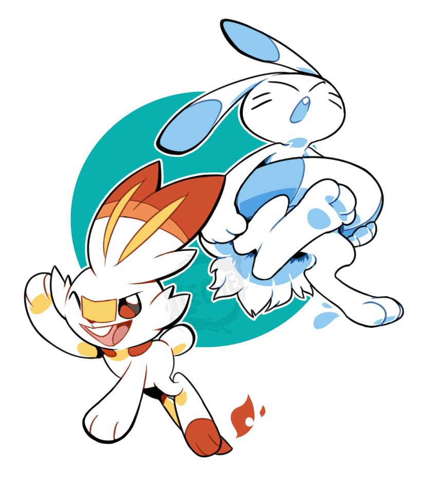 Safebooru - 2024 pokemon teraleak 2others animal ears closed eyes ...