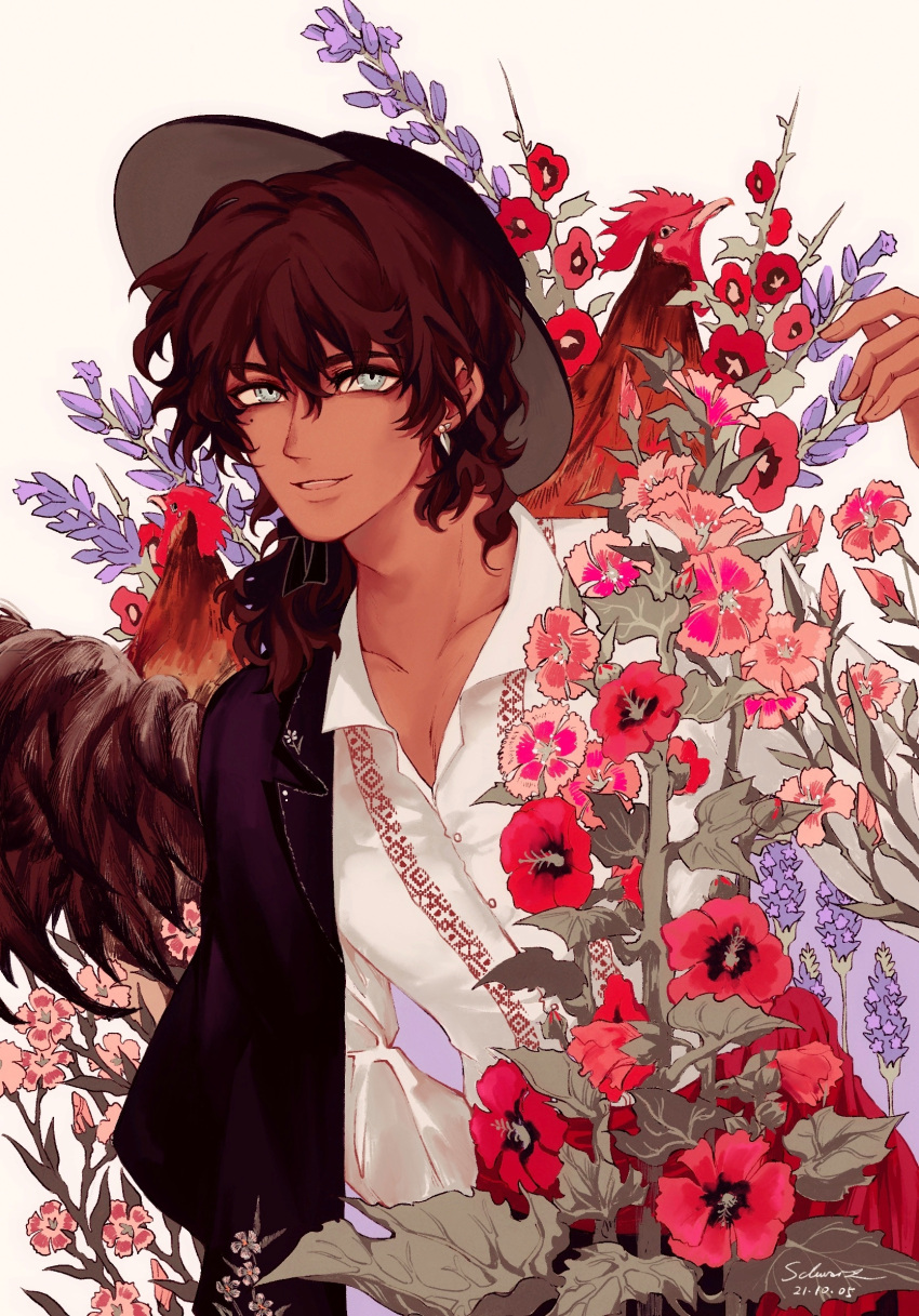 Safebooru - 1boy axis powers hetalia bird brown hair chicken corvusnemo dark-skinned male dark ...