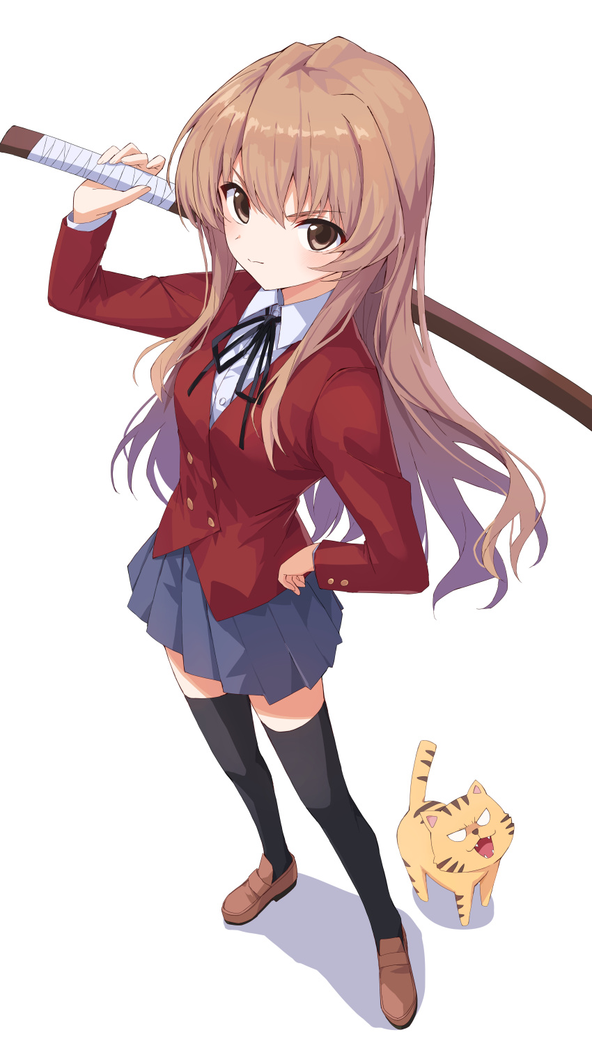 Safebooru - 1girl absurdres aisaka taiga black ribbon black thighhighs ...