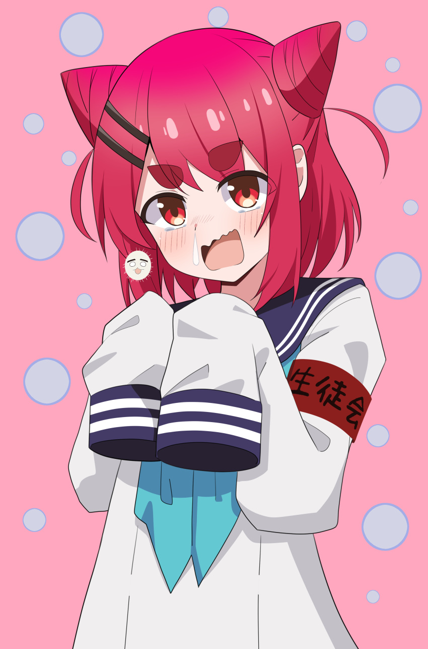 Safebooru - 1girl absurdres allergy armband blue neckerchief blue sailor collar blush commentary ...