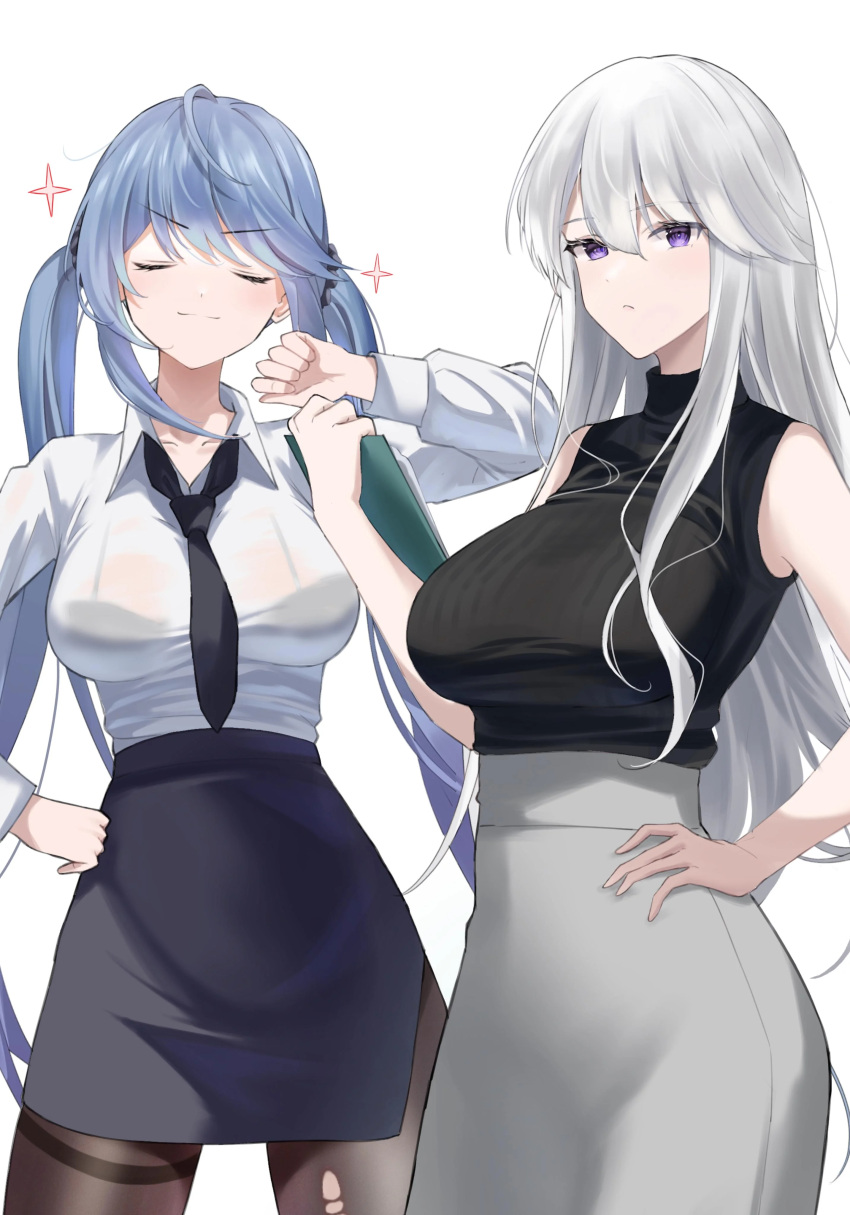 Safebooru - azur lane enterprise (azur lane) essex (azur lane) long hair multiple girls office ...