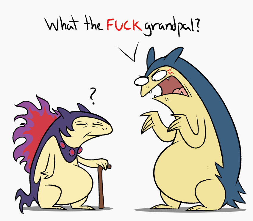 Safebooru - ? absurdres age difference anger vein cane english text ...