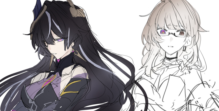 Safebooru - 1girl absurdres black dress breasts brown eyes brown hair ...