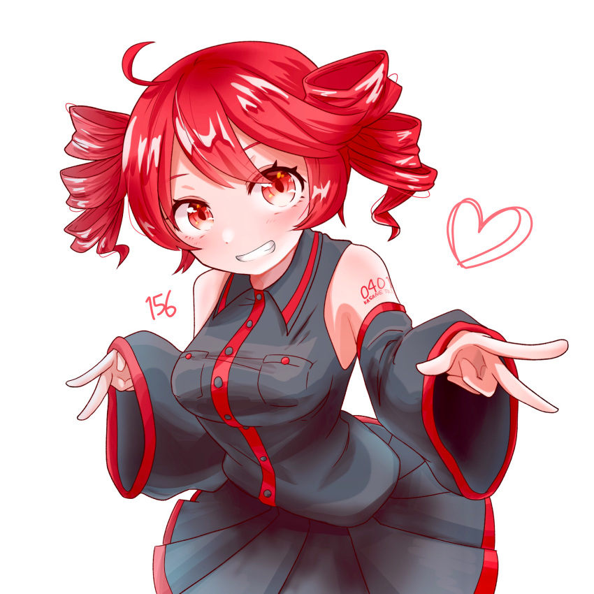 Safebooru - 156 hitogoro 1girl ahoge arm tattoo black sleeves blush ...