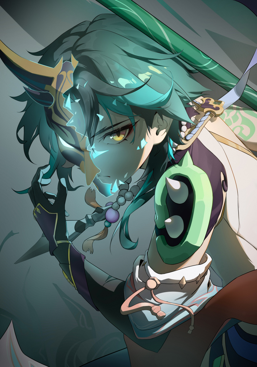 Safebooru - 1boy absurdres arm tattoo black gloves blackuey closed ...