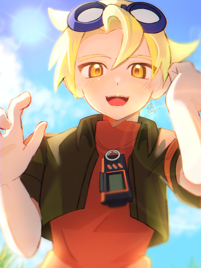 Safebooru - 1boy absurdres black jacket blonde hair cropped jacket ...