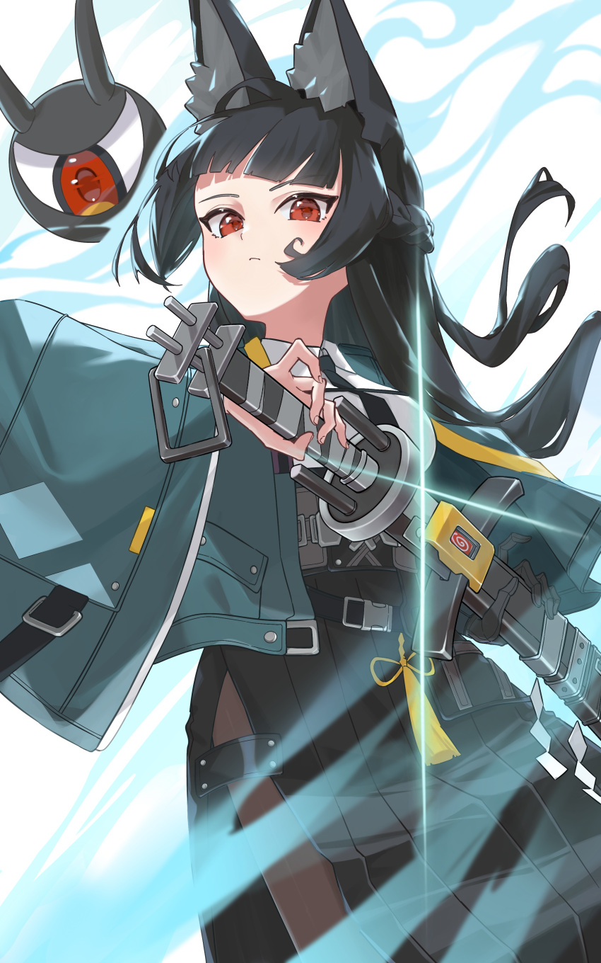 Safebooru - 1girl absurdres aichry animal ear fluff animal ears black hair black pantyhose black ...