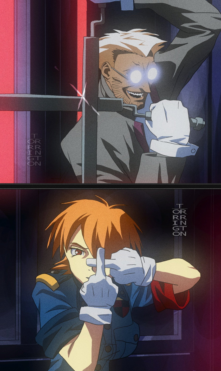 Safebooru - 1boy 1girl absurdres alexander anderson artist name bayonet ...