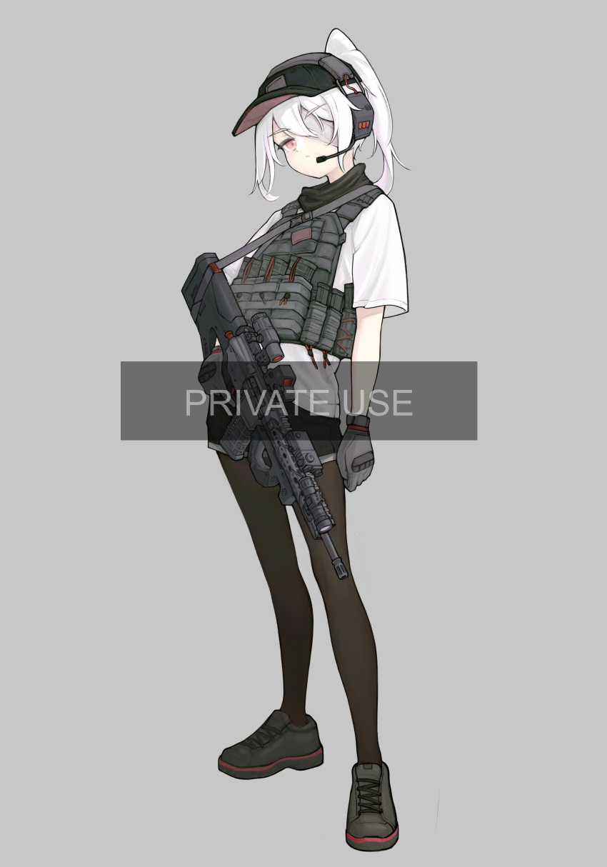 Safebooru - 1girl absurdres ammunition pouch assault rifle bandage over ...