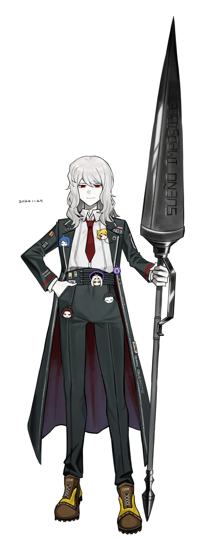 Safebooru - 1boy absurdres asdf1211950 barber (project moon) bari (project moon) black coat ...