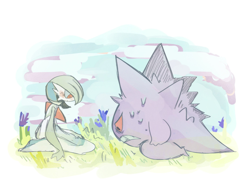 Safebooru - bob cut colored skin dress from side gardevoir gengar ghost ...