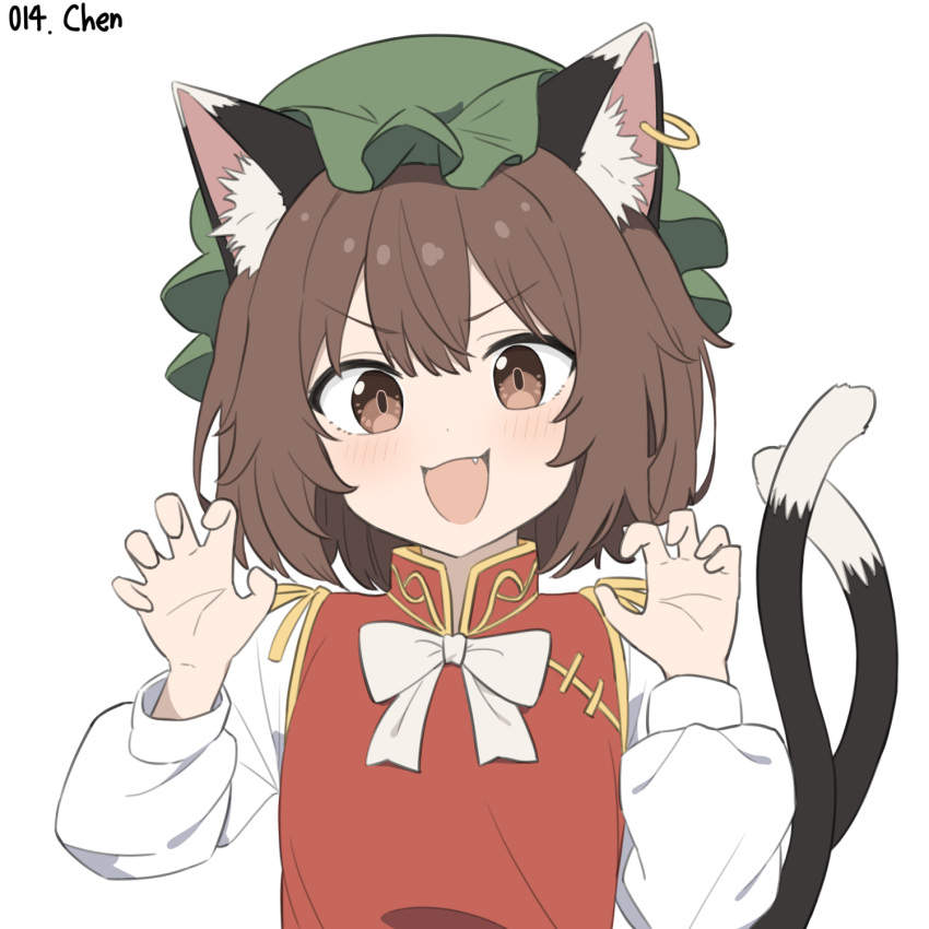 Safebooru - 1girl animal ear fluff animal ear piercing animal ears blush bow bowtie brown eyes ...