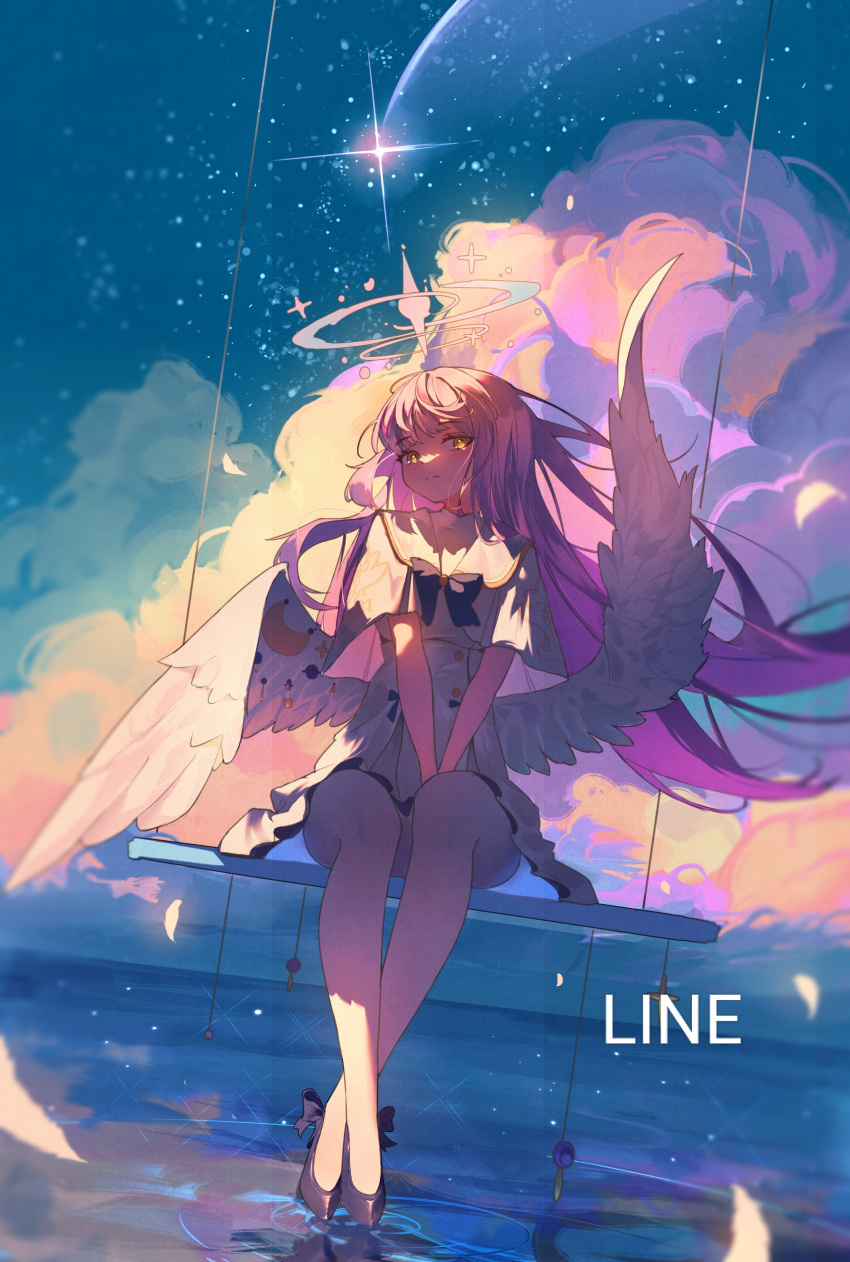 Safebooru - 1girl absurdres black footwear blue archive blue bow blue bowtie bow bowtie capelet ...