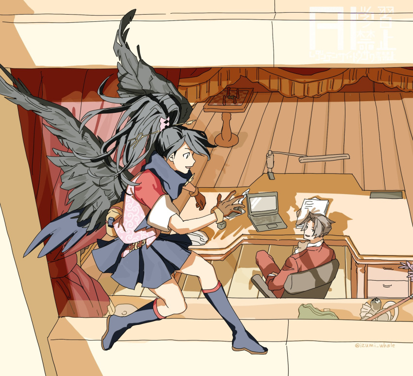 Safebooru - 1boy 1girl ace attorney ace attorney investigations belt pouch bird girl bird wings ...