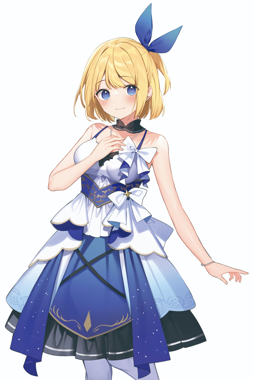 Safebooru 1girl Absurdres Bare Arms Bare Shoulders Blonde Hair Blue 0109