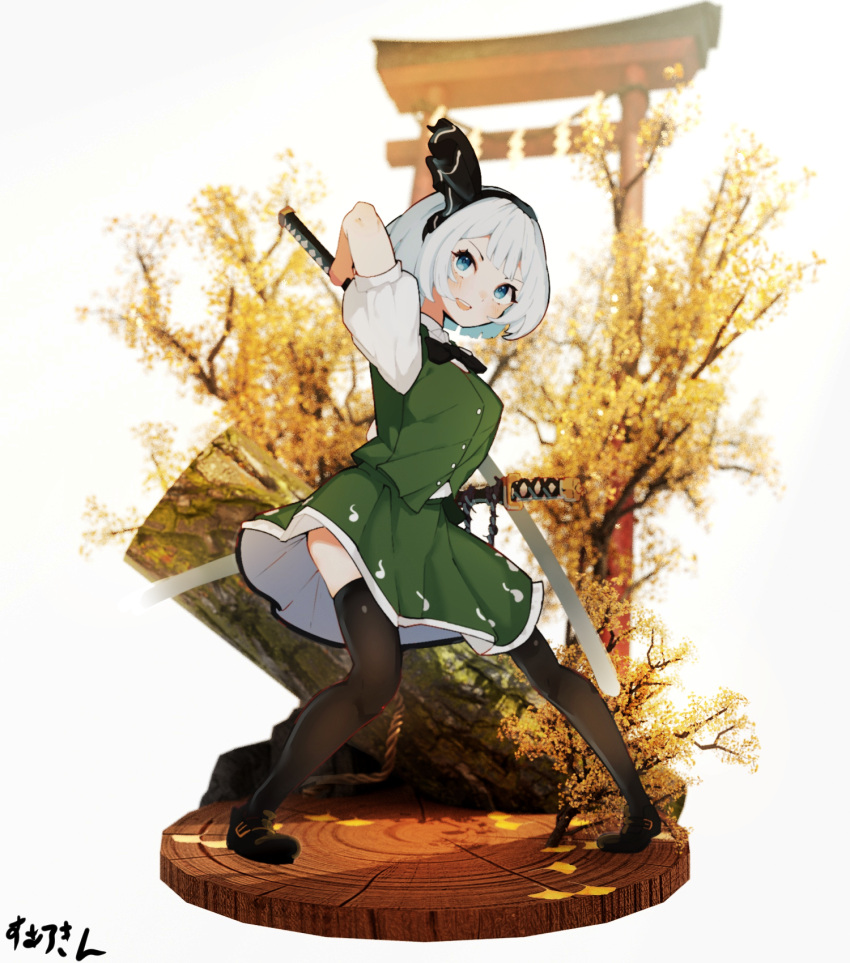 Safebooru - 1girl :d artist name black bow black bowtie black footwear ...