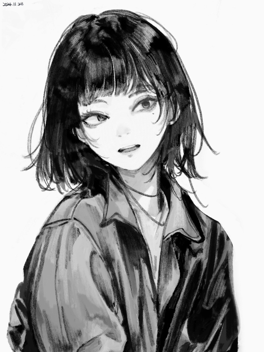 Safebooru - 1girl commentary dated dated commentary greyscale highres ...