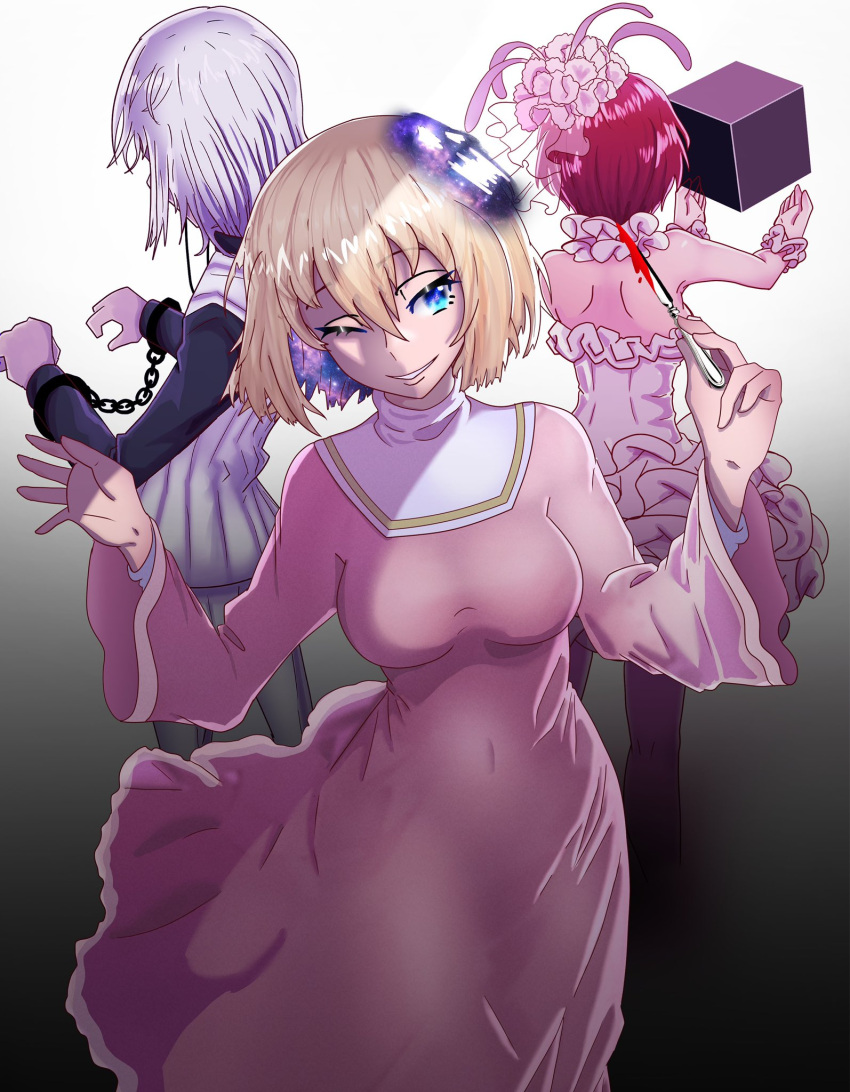 Safebooru - 1boy 2girls ;) accelerator (toaru majutsu no index) aleister crowley (toaru majutsu ...