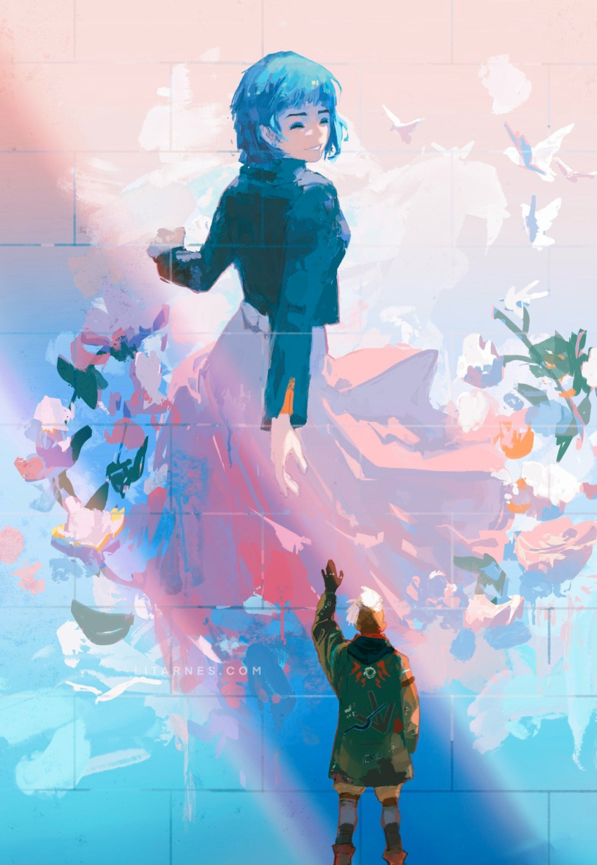 Safebooru - 1boy 1girl arcane: league of legends blue hair ekko (league ...