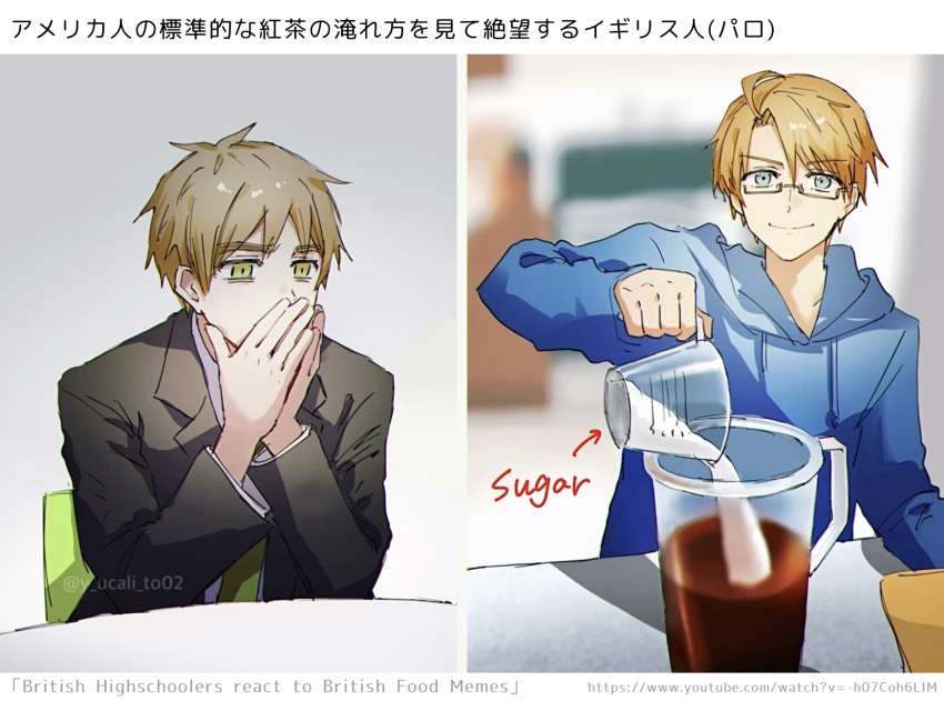 Safebooru - 2boys america (hetalia) arrow (symbol) artist name axis powers hetalia black-framed ...