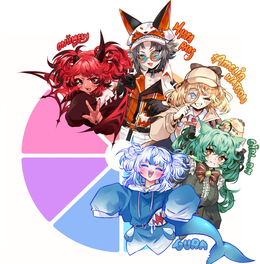 Safebooru - 1boy 4girls absurdres ahoge animal ears blonde hair blue ...