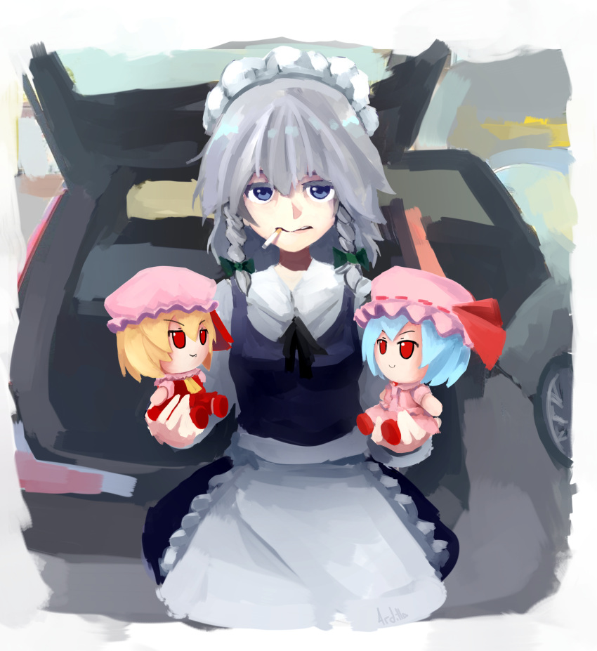 Safebooru - 1girl 4rdilla absurdres apron black dress blue eyes braid ...