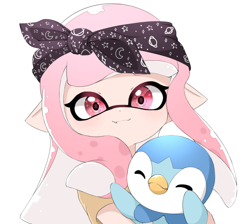 Safebooru - 1girl 1other bandana bird coelhagrr fang inkling inkling ...