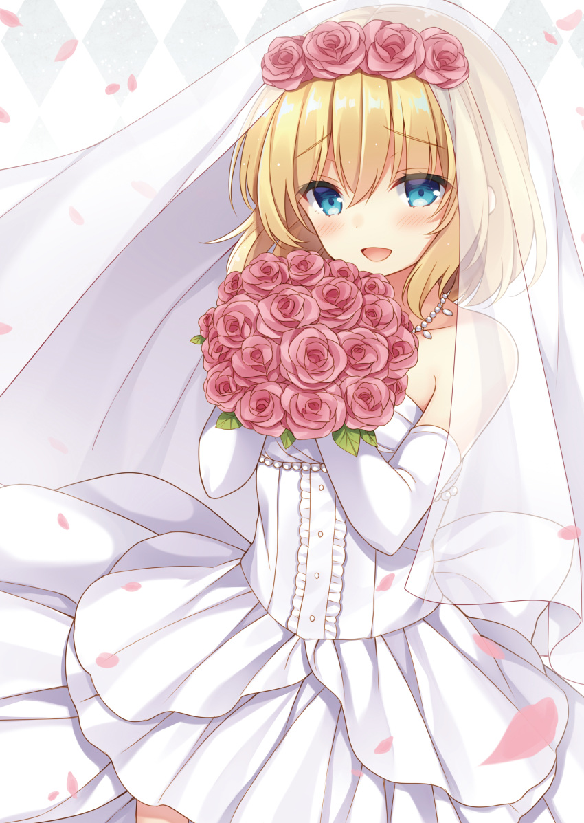 Safebooru - 1girl :d absurdres alice margatroid argyle background bare shoulders blonde hair ...
