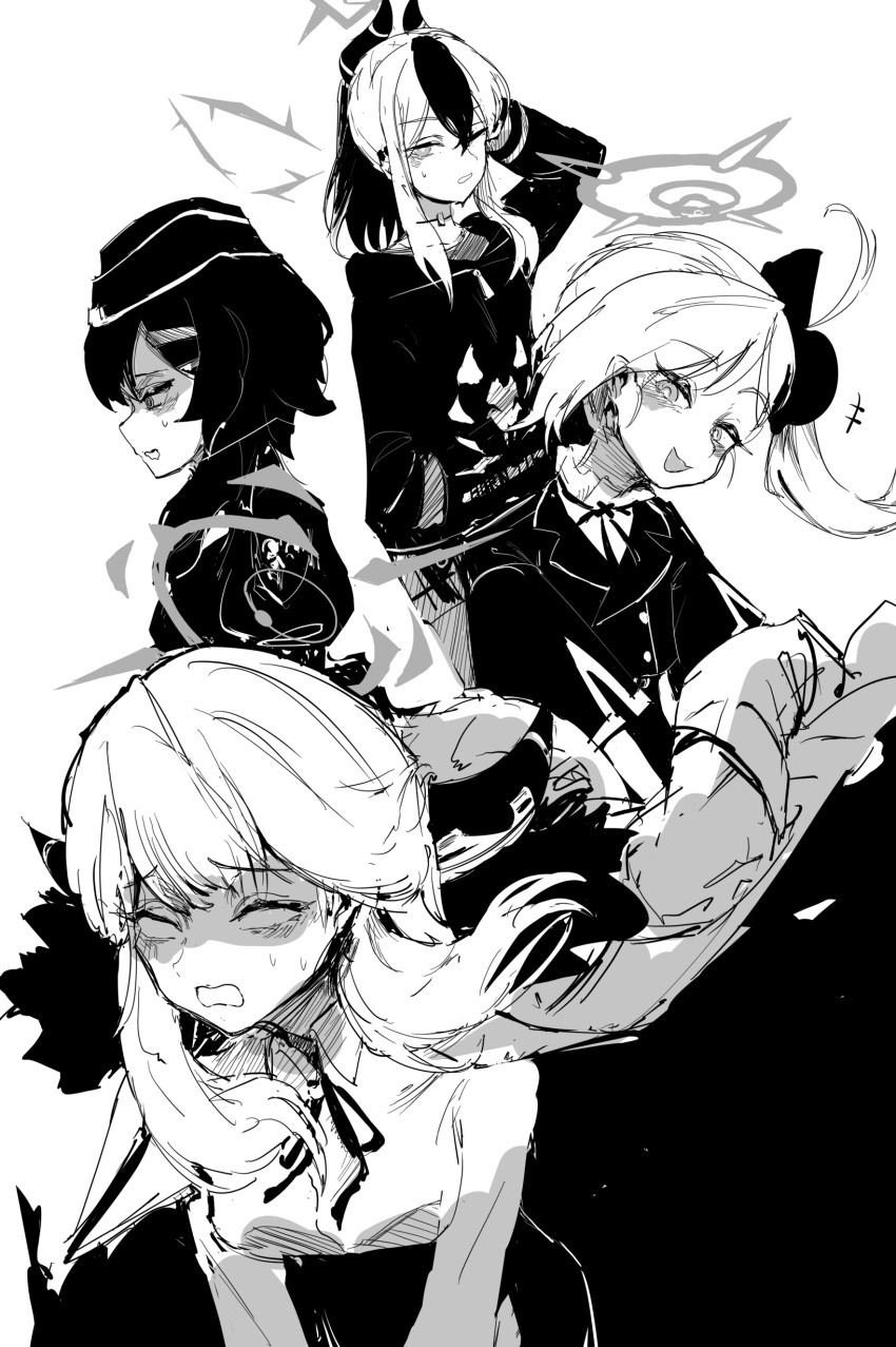 Safebooru - 4girls absurdres aru (blue archive) black hoodie black ...