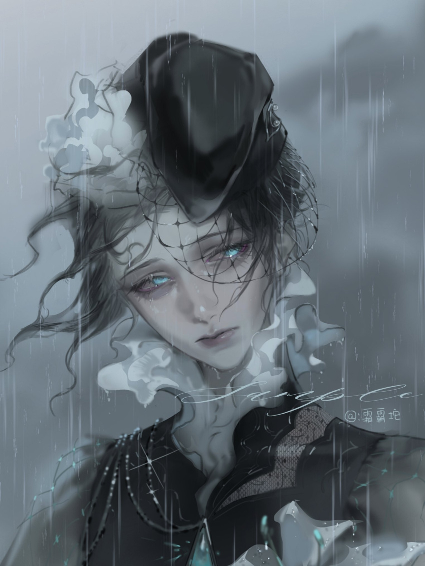 Safebooru - 1girl artist name black hair black hat blue eyes character request closed mouth ...