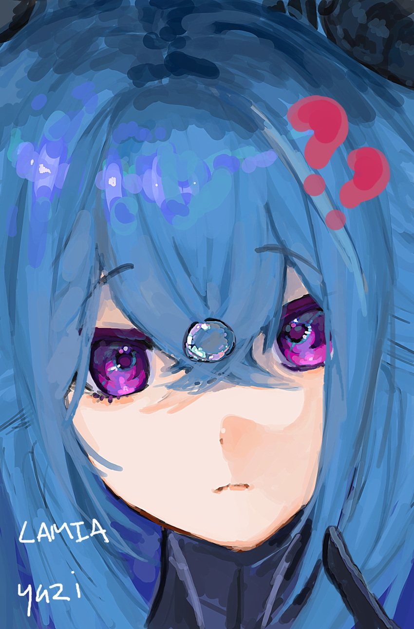 Safebooru - ? ?? absurdres blue hair character name crossed bangs hair ...