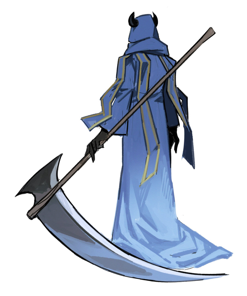 Safebooru - 1boy asdf1211950 black horns black souls blue cloak cloak ...
