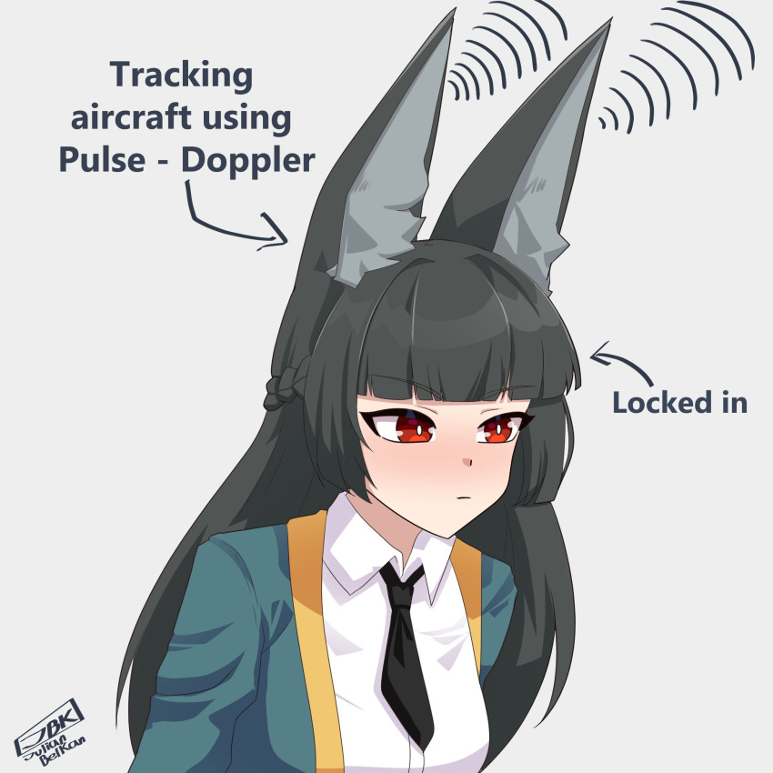 Safebooru - 1girl animal ear fluff animal ears arrow (symbol) artist logo artist name black hair ...