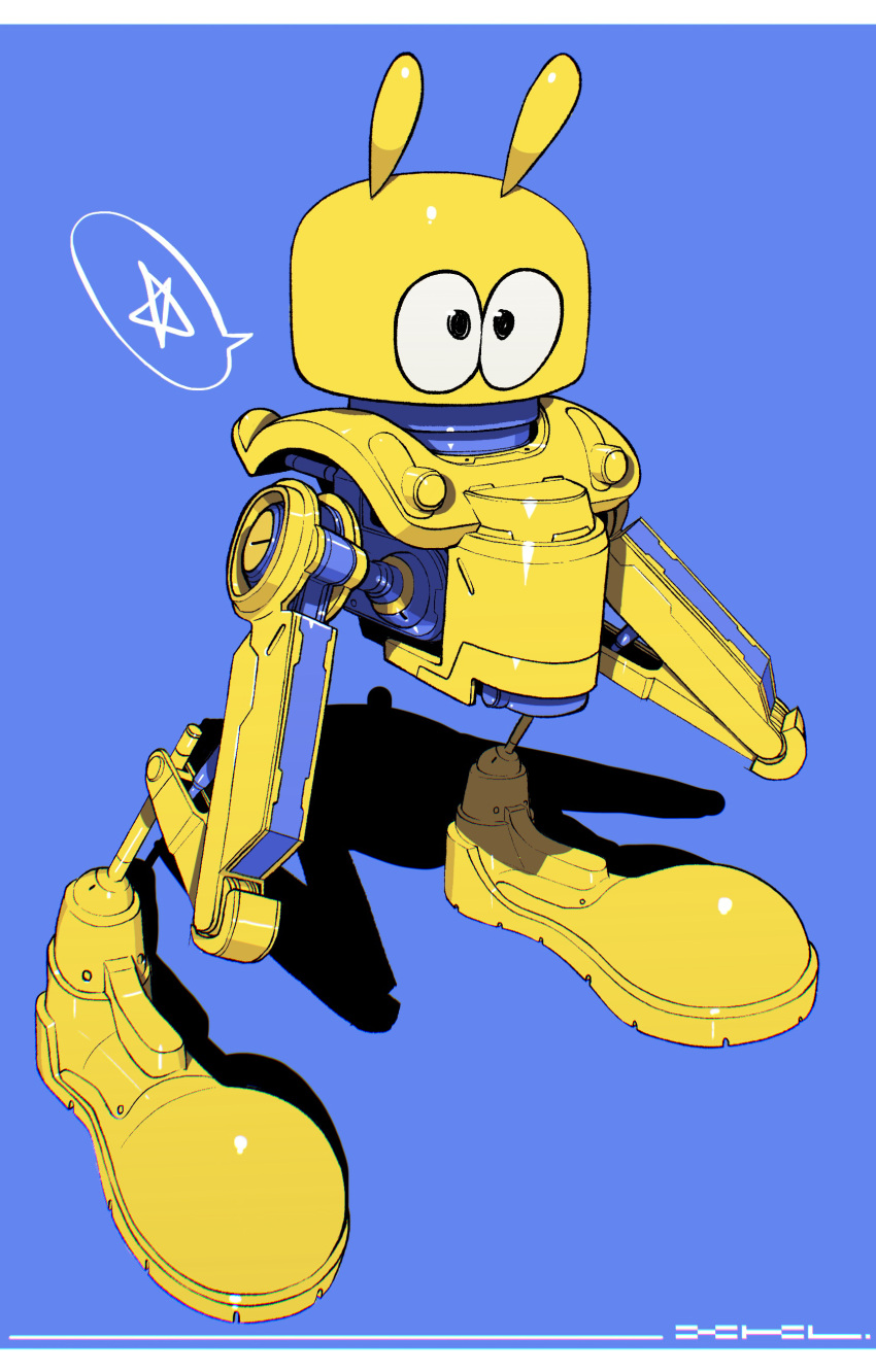 Safebooru - absurdres armor blue background border full body highres ...