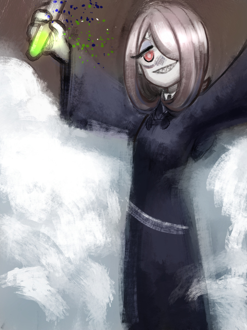 Safebooru - 1girl black robe brown background chaos122221 feet out of ...