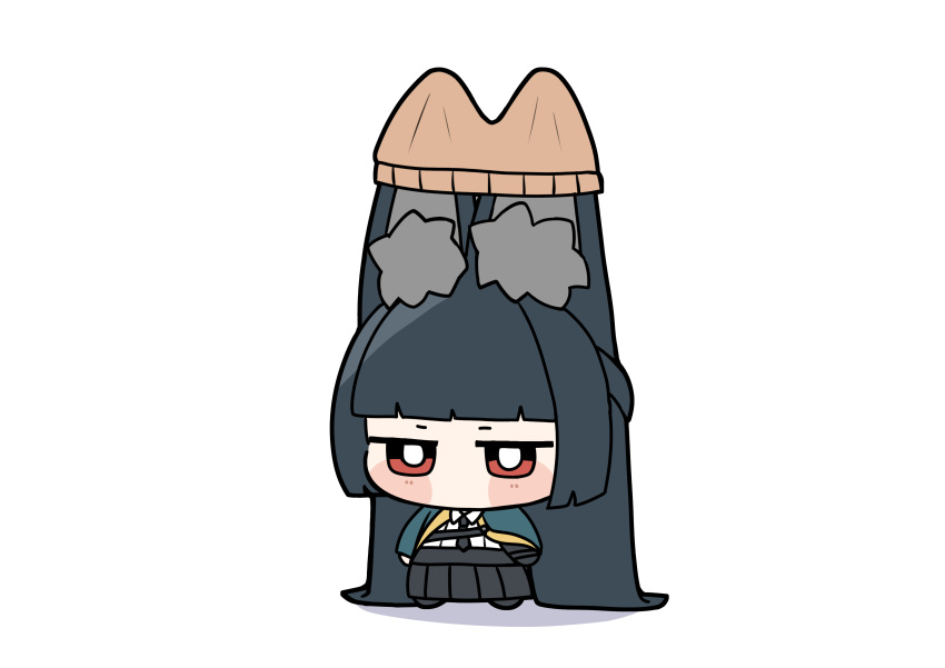 Safebooru - 1girl absurdres animal ear fluff animal ears black hair black necktie black skirt ...