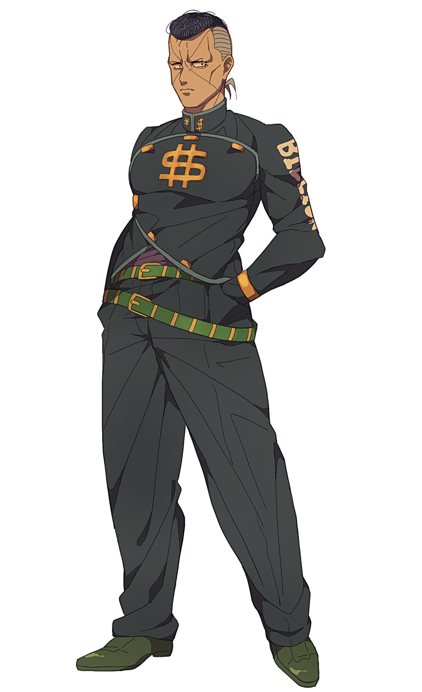 Safebooru - 1boy baggy pants black hair diamond wa kudakenai frown full ...