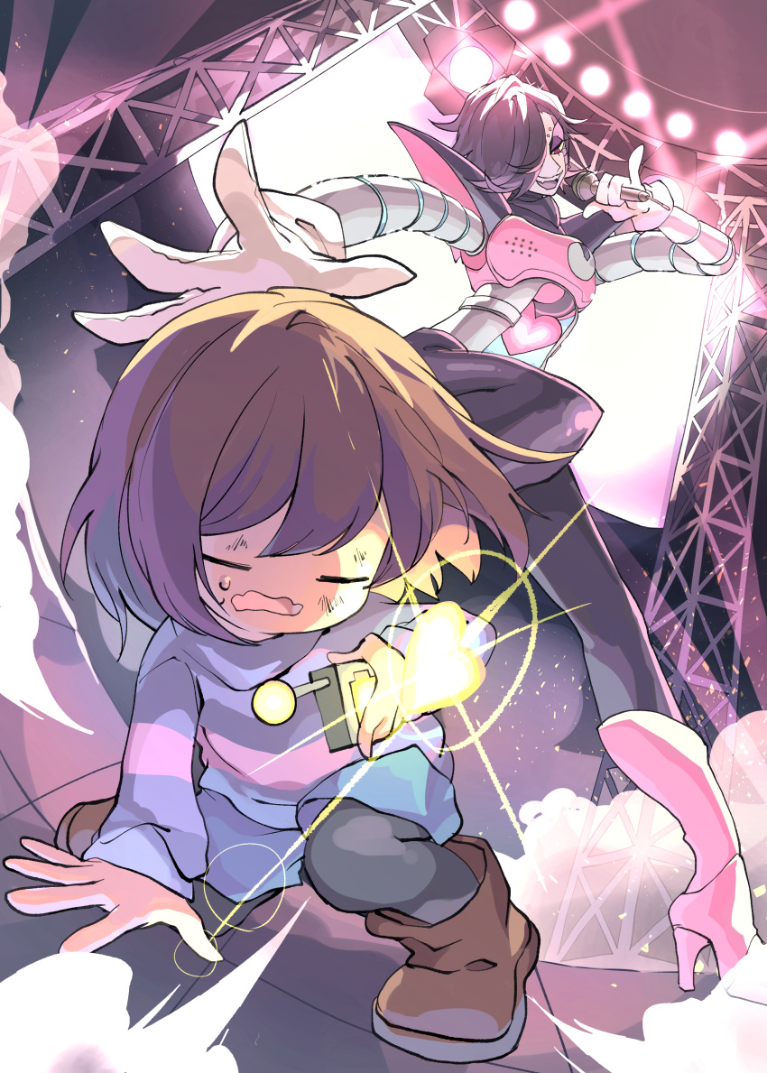 Safebooru - 1boy 1other :d absurdres android arm support black hair ...