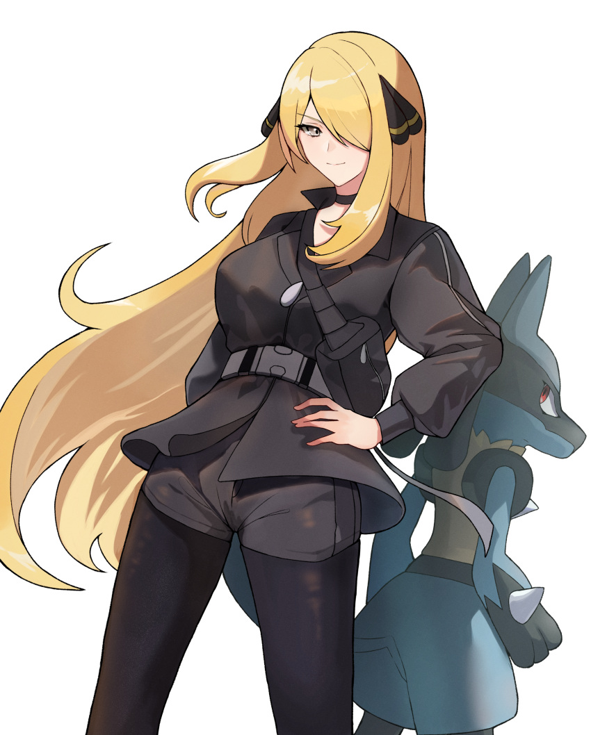 Safebooru - 1girl absurdres alternate costume bag belt black choker black pantyhose blonde hair ...