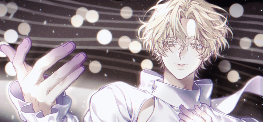 Safebooru - 1boy alien stage blonde hair brown background closed mouth ...