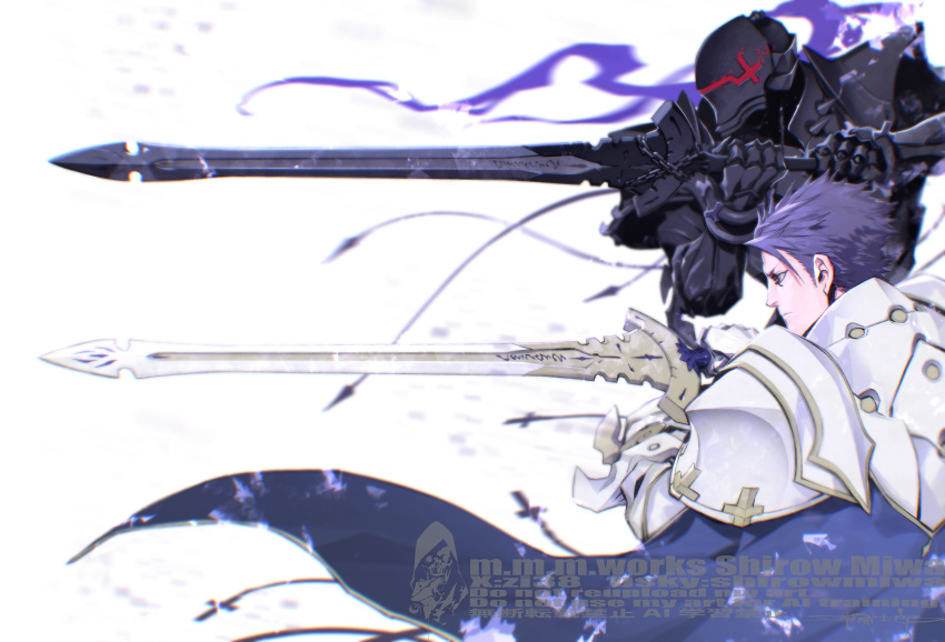 Safebooru - 2boys armor arondight (fate) berserker (fate/zero) cape ...