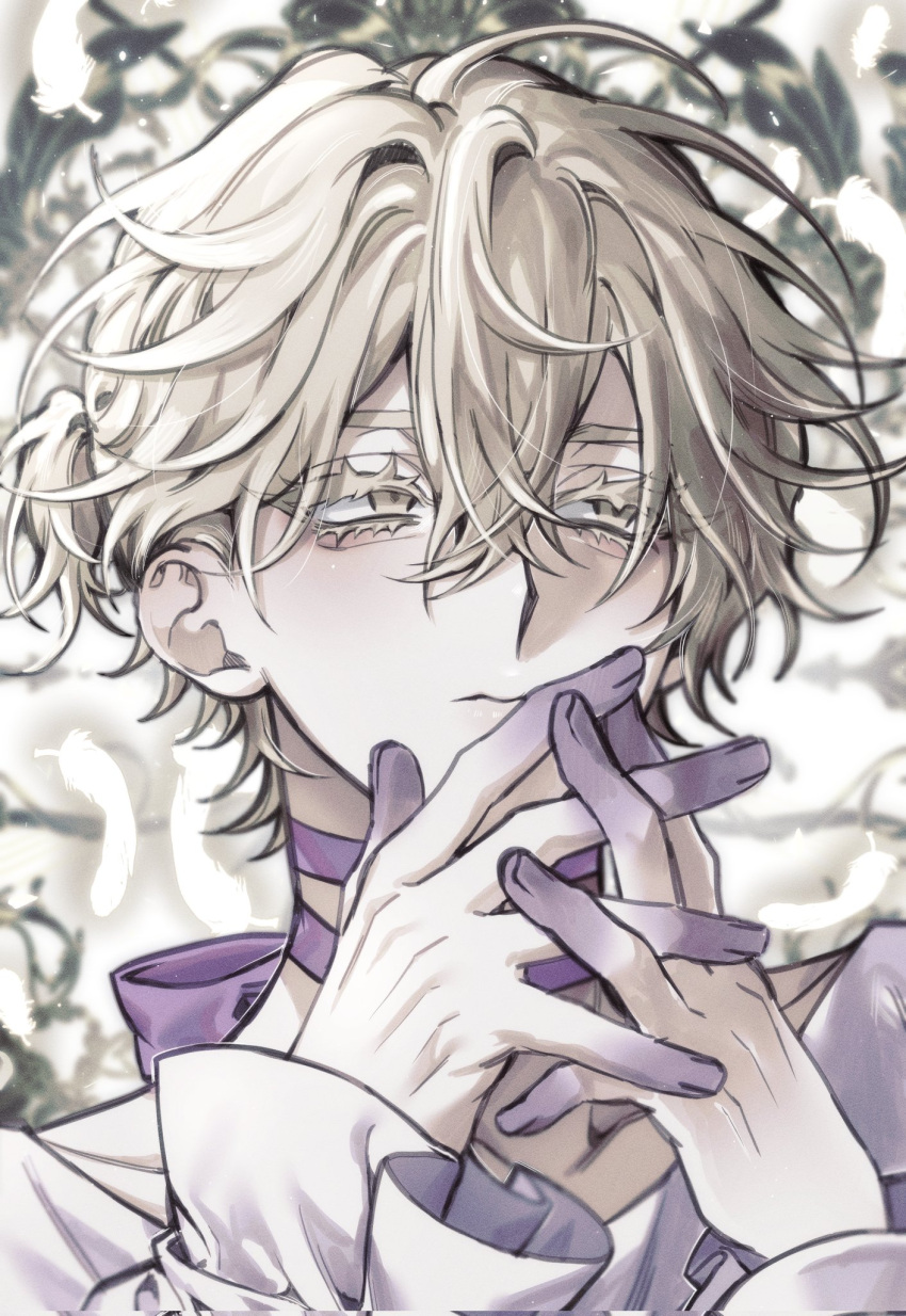 Safebooru - 1boy alien stage blonde hair choker closed mouth colored ...