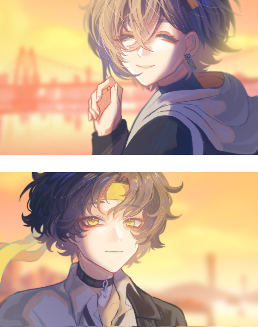 Safebooru - 1boy 1girl asaba harumasa belle (zenless zone zero) black hair blue hair closed eyes ...