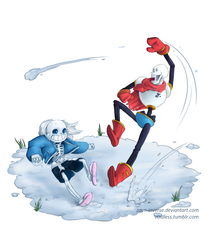 Safebooru - 2016 2boys 2d artist name black pants blue jacket blue ...