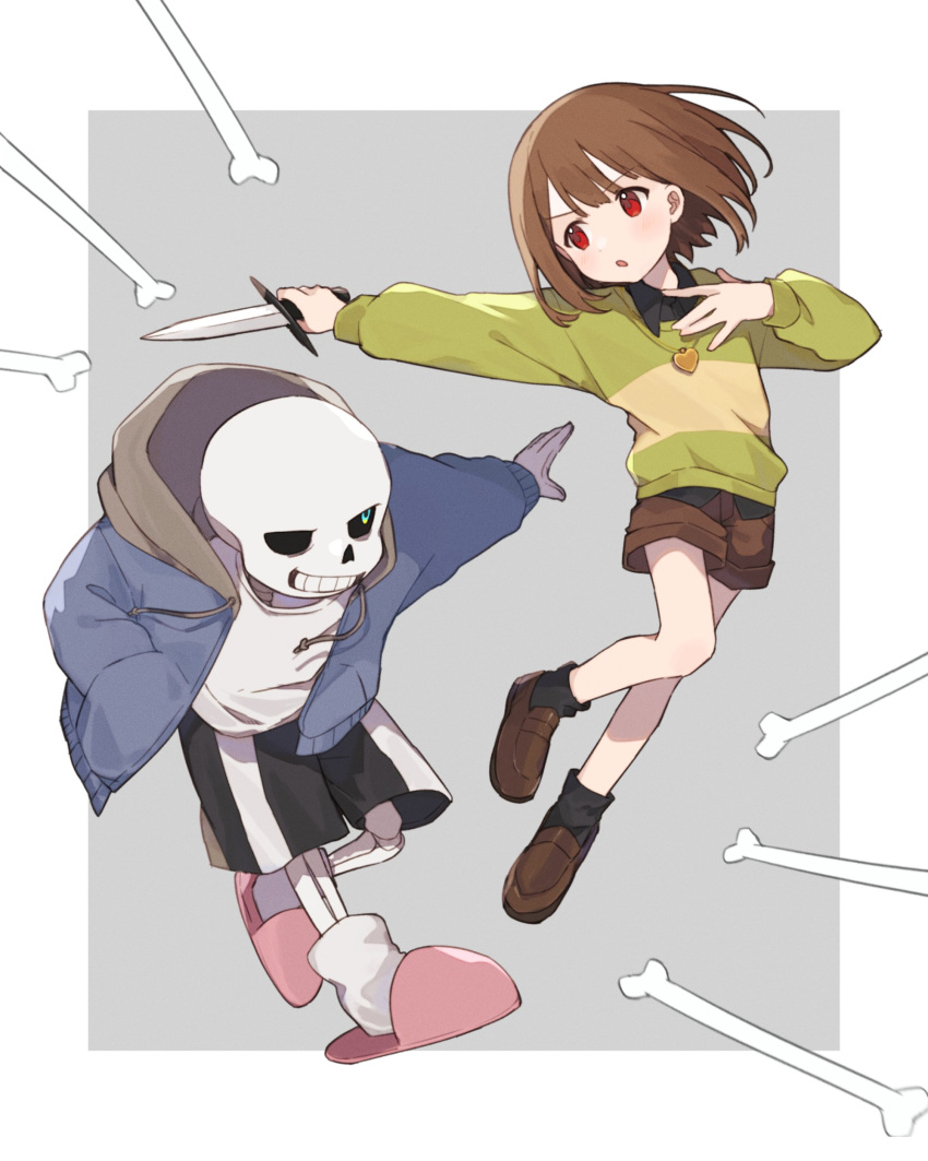 Safebooru - 1boy 1other :o absurdres ankle socks black shorts black ...