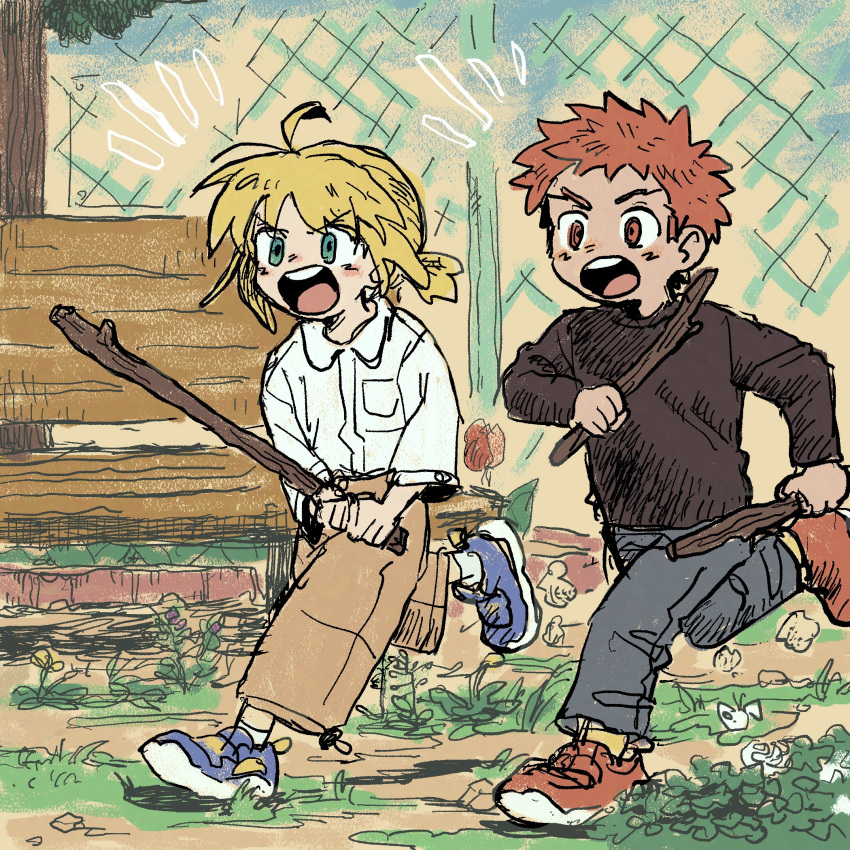 Safebooru - 1boy 1girl amemasu79 artoria pendragon (fate) blonde hair ...