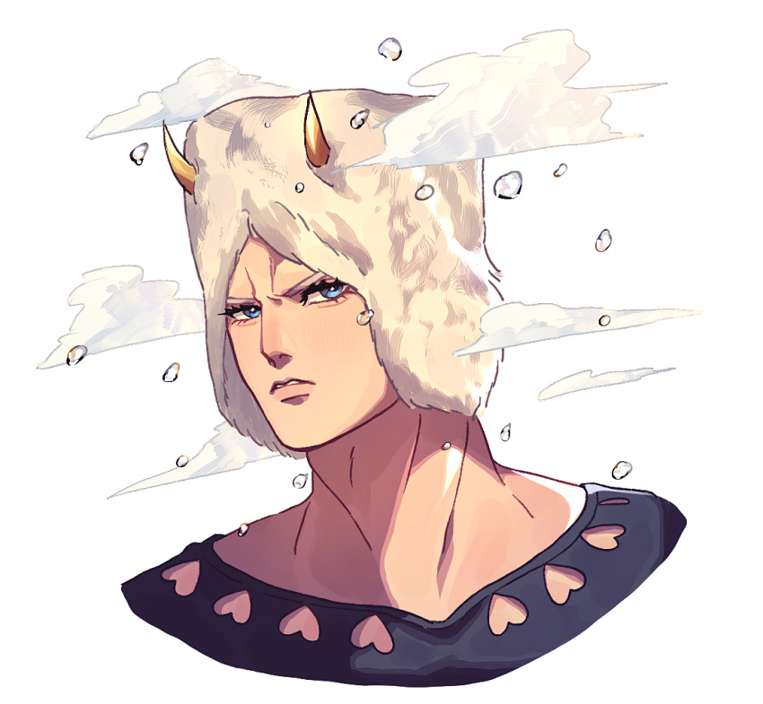 Safebooru - 1boy blue eyes clouds fake horns fur hat hail hat horned ...