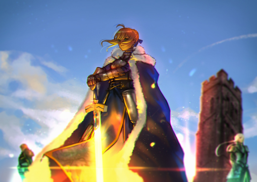 Safebooru - armor artoria pendragon (fate) blonde hair excalibur (fate ...